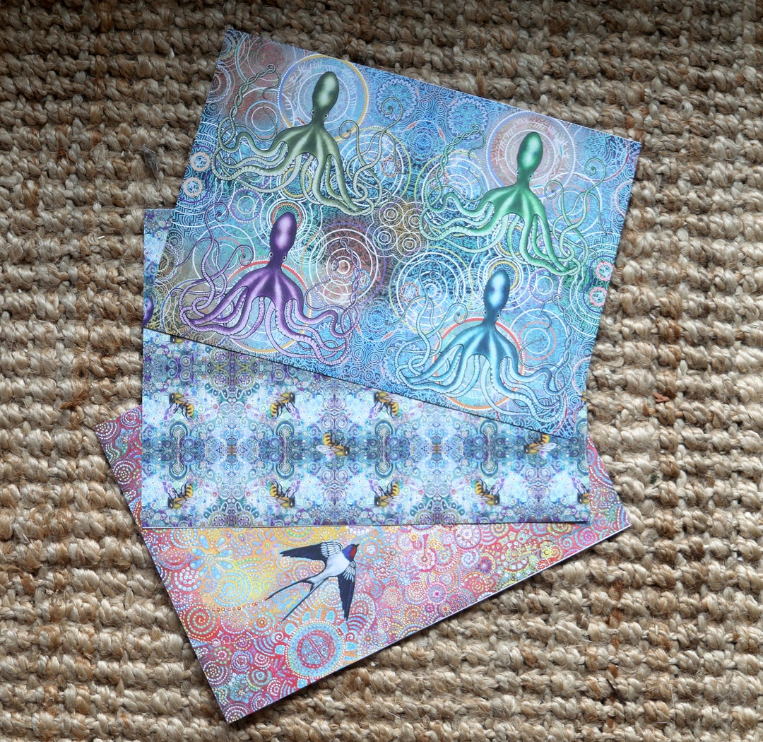 Archetypal a Set of 3 Wrapping Papers: Freedom, Shamanic Bee and Shaman ...