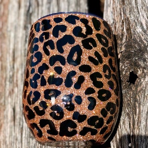 Cheetah Print Wine Glass | Stainless Tumbler With Lid | Hand Glittered ...