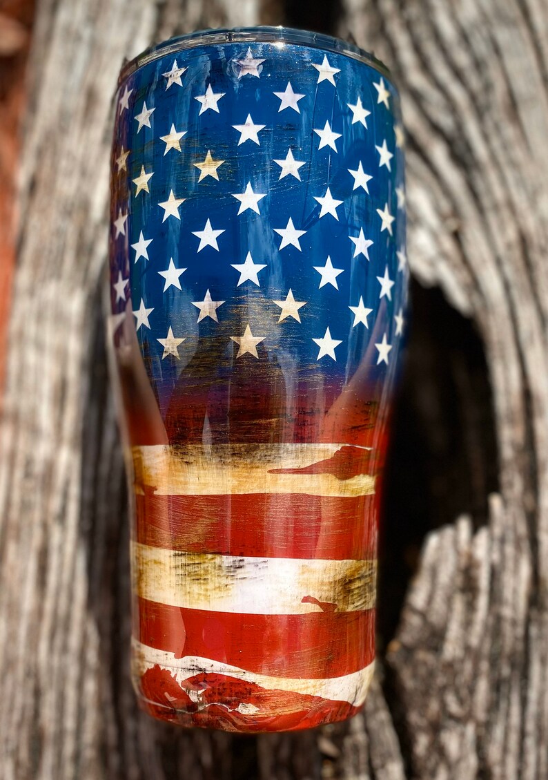 American Flag Tumbler Flag Cup - Etsy