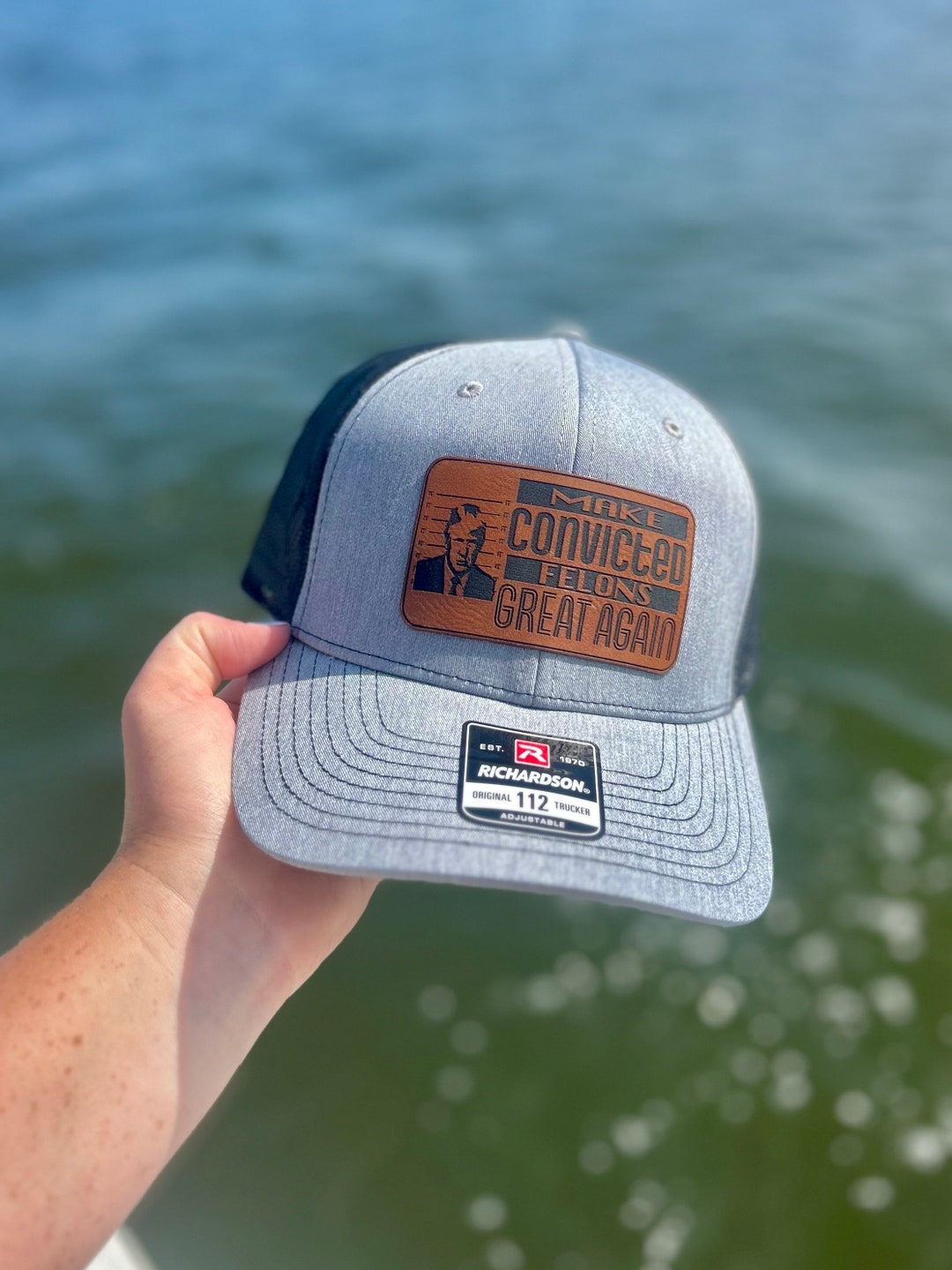 TRUMP Hat Make Convinced Felons Great Again Leather Patch Hat Laser ...