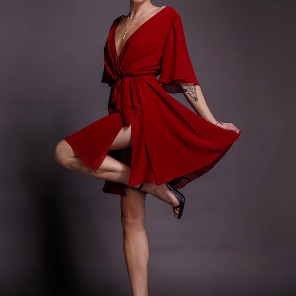 Double Slit Mini Dress - Etsy