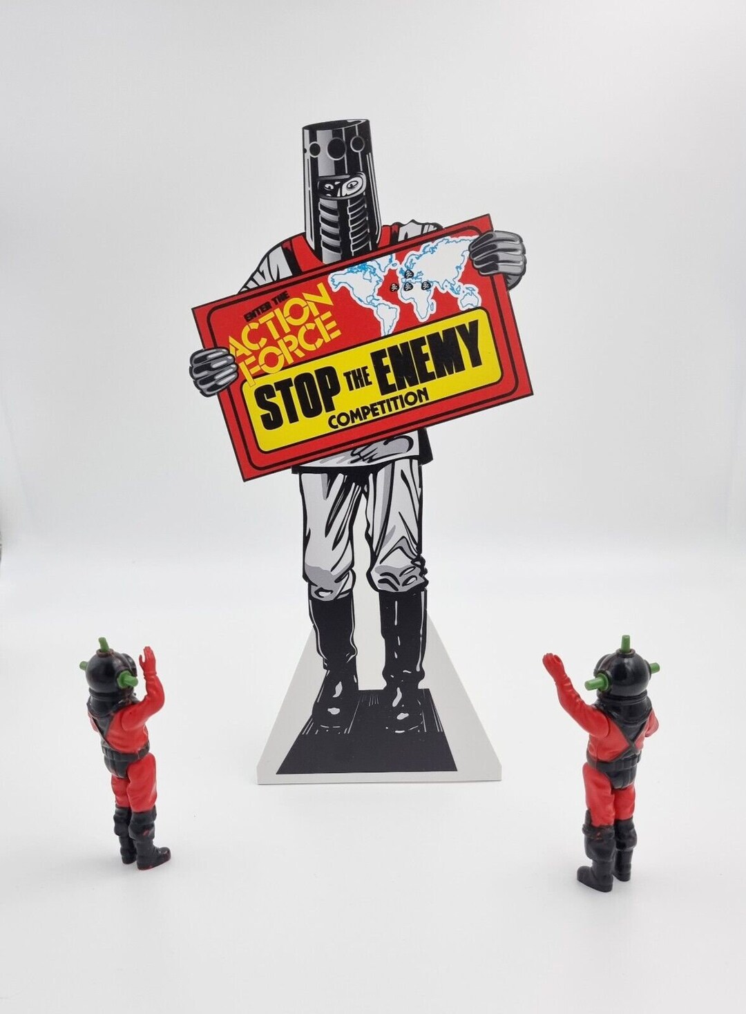 Palitoy Action Force Custom Store Display Baron Ironblood / Red Shadow ...