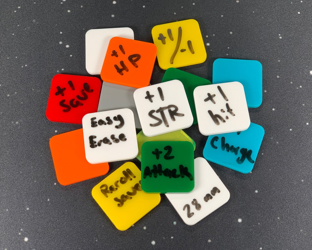 Dry Erase Square Token Sets 28mm - Etsy