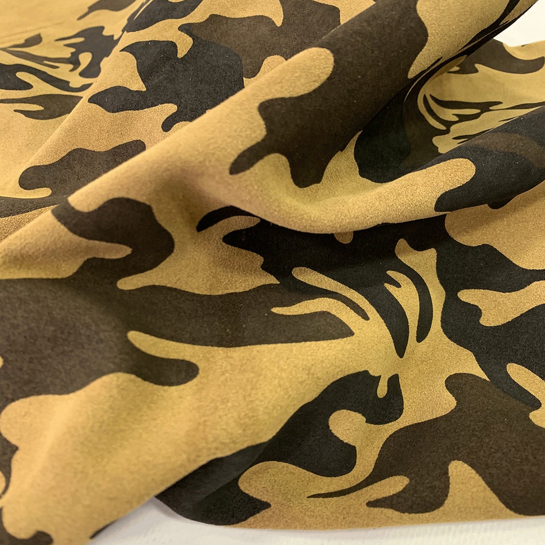 Camel Camouflage Leather, Camouflage Print, Calf Leather, Split Calf ...