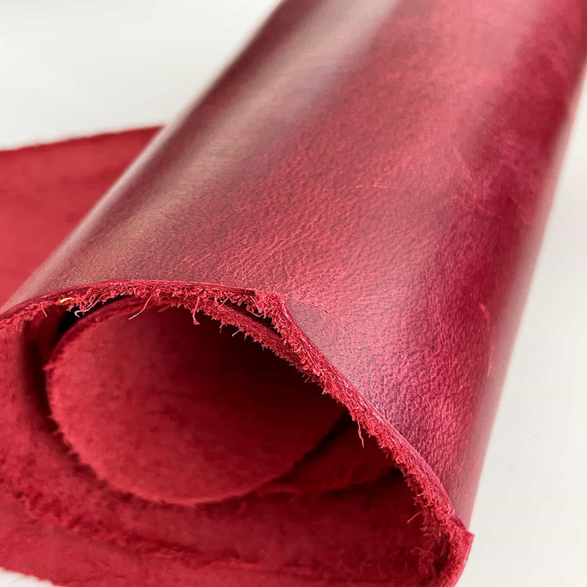 Dark Red Waxed Leather Hide Antiqued Distressed Cowhide - Etsy Canada