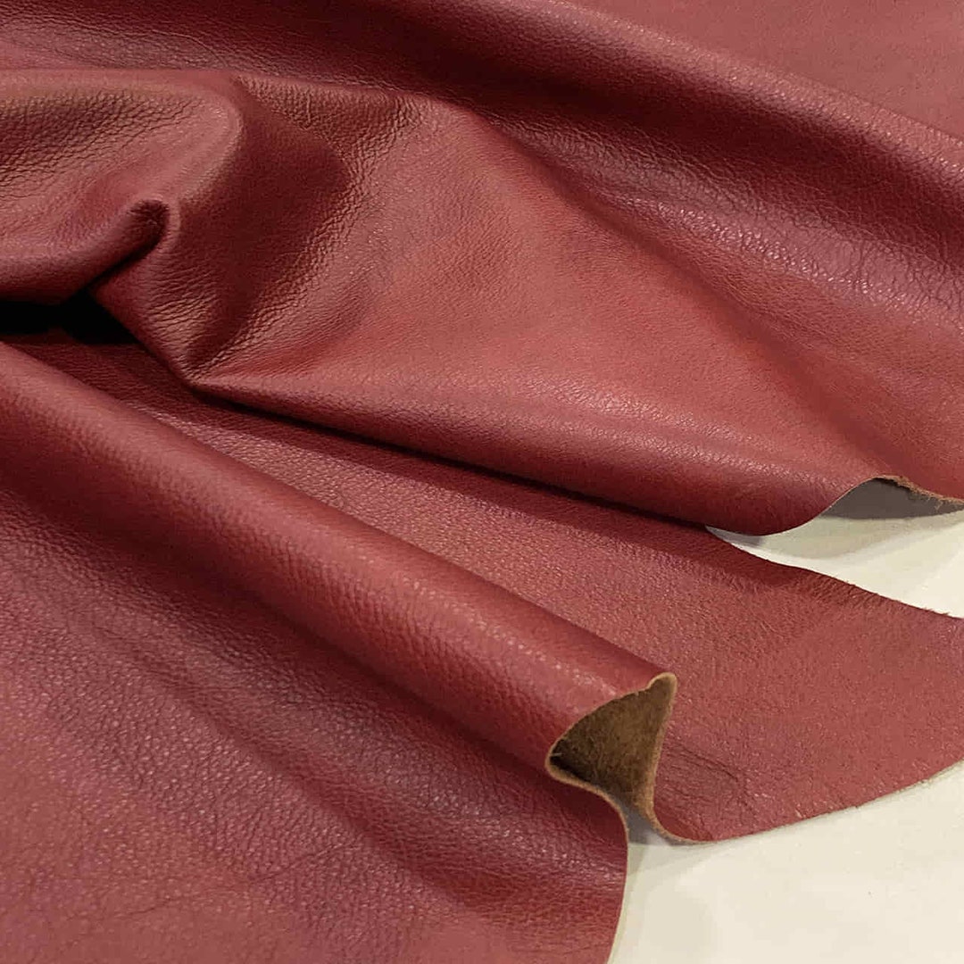 Dark Red Thin Upholstery Leather Cow Leather for Furniture - Etsy
