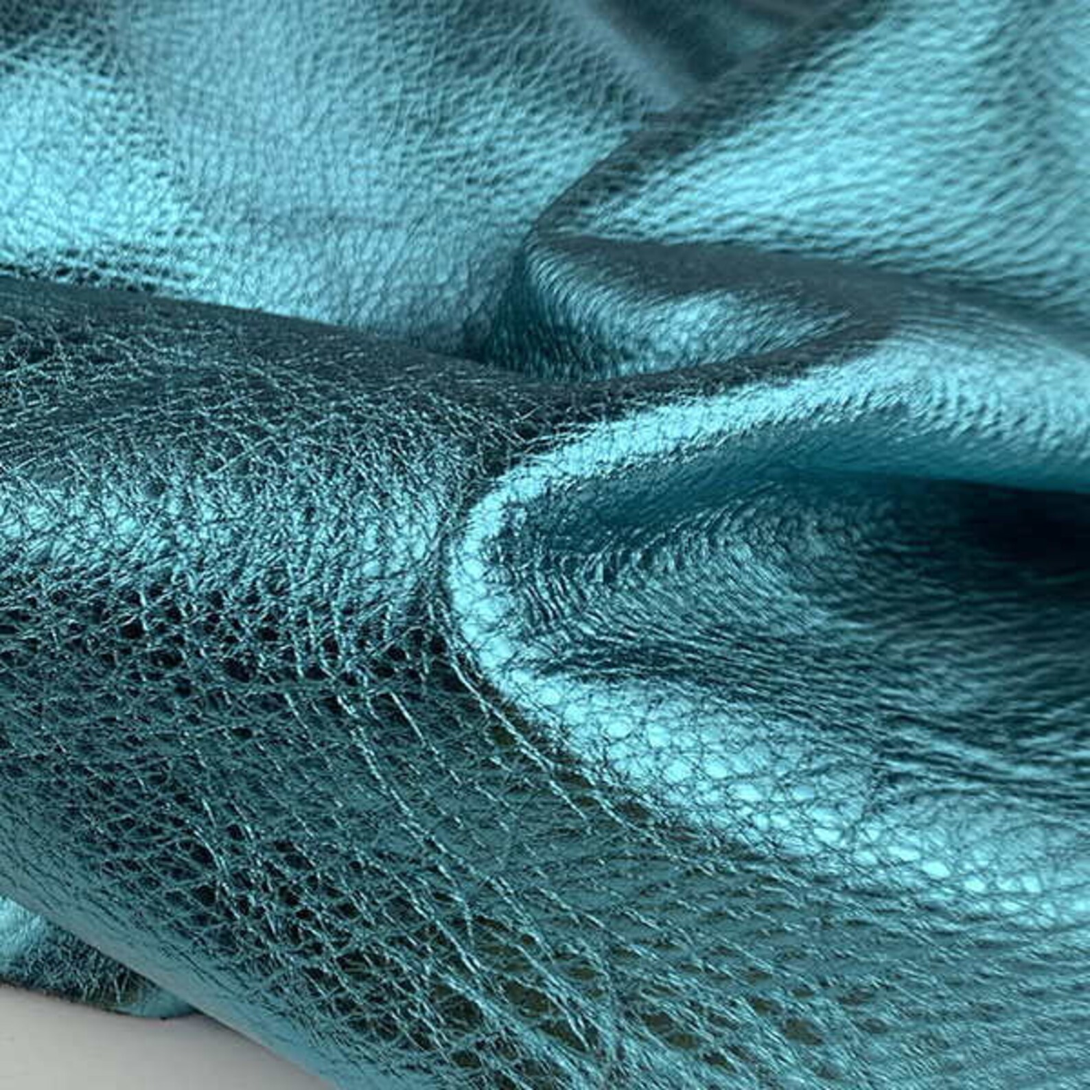 Turquoise Embossed Metallic Leather Genuine Calf Skin - Etsy