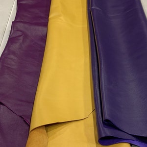 Violet Nappa Leather Hide, Smooth Leather Hide for Clothing, Violet ...