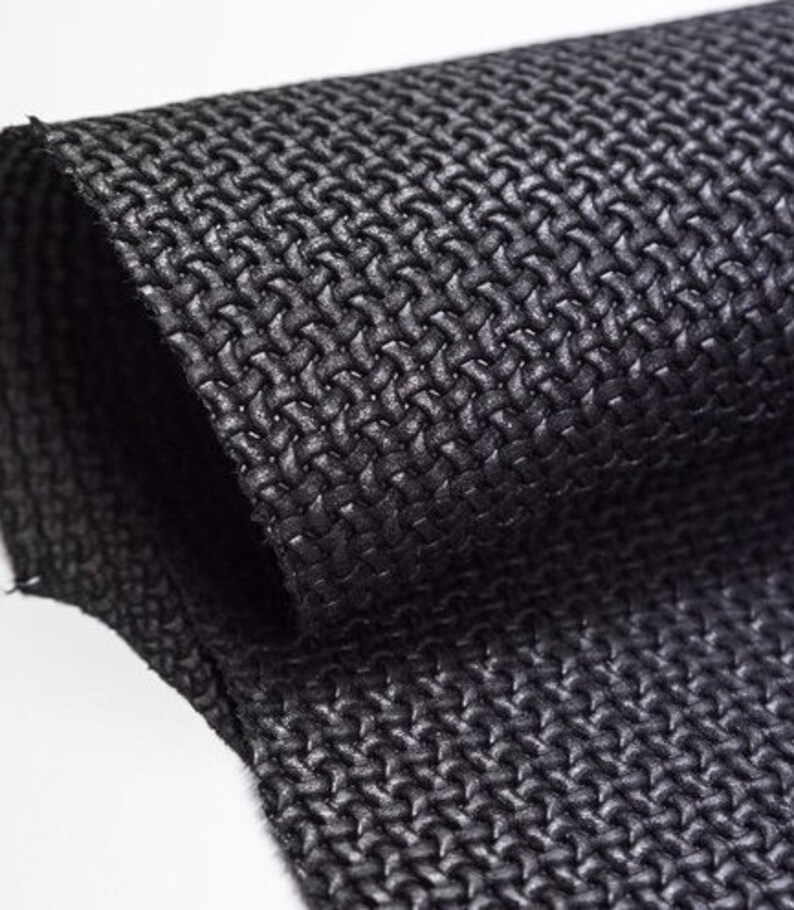 Black Basket Weave Leather Hide Split Calf Leather Woven - Etsy
