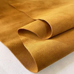 Golden Brown Suede Leather, Calf Split Suede Leather, Genuine Italian ...