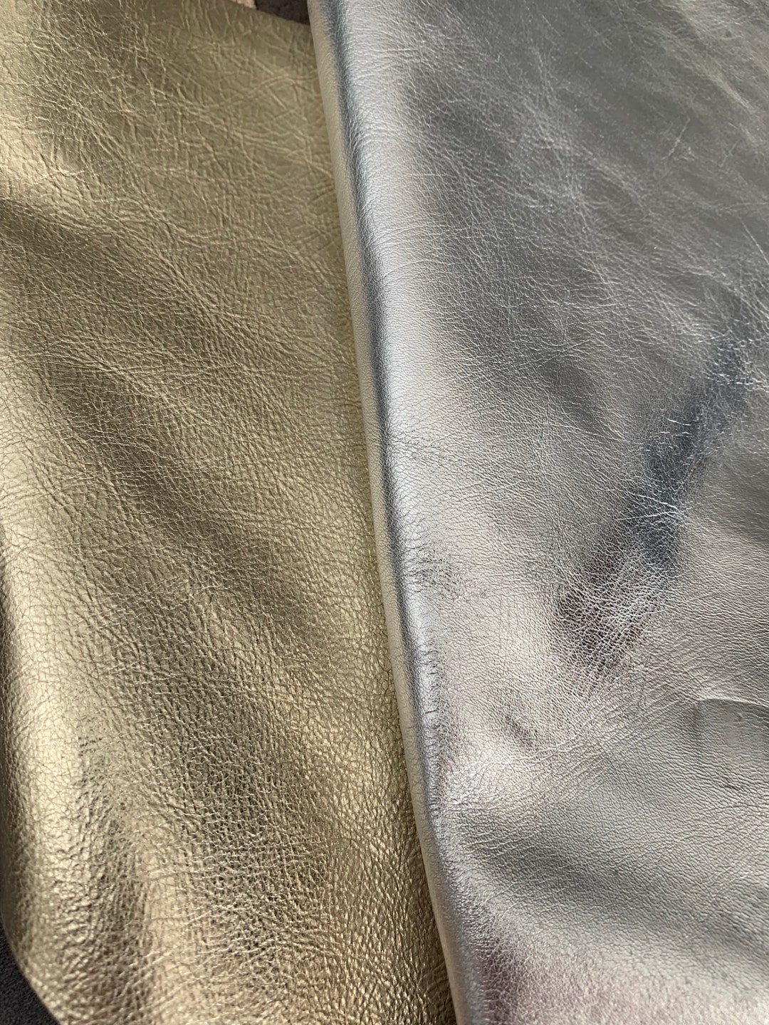 Gold Metallic Leather, Shinny Leather, Cow Leather, Genuine Italian ...
