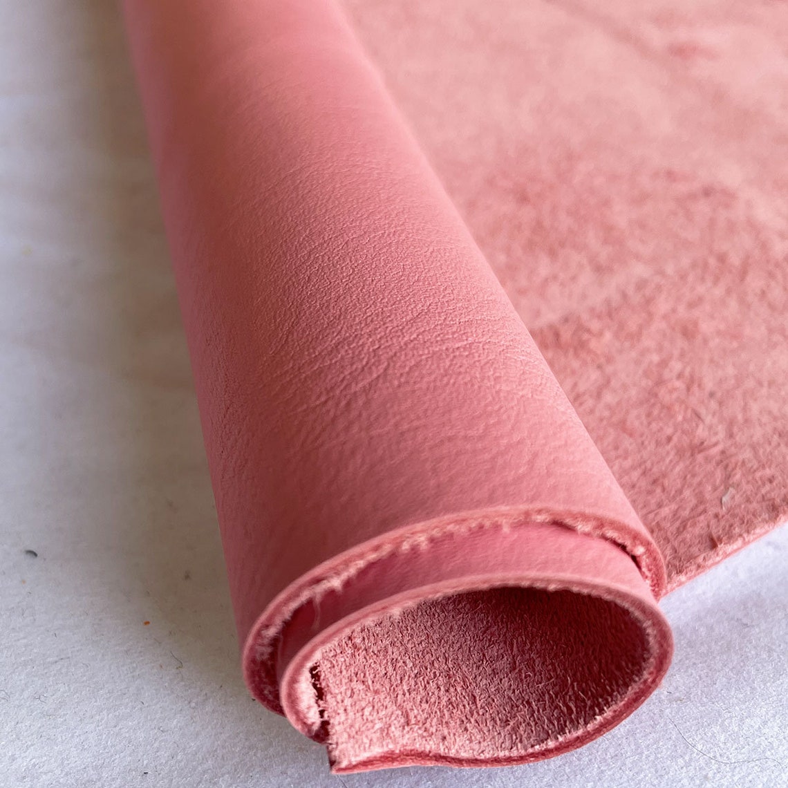 Pink Smooth Cowhide Full Grain Leather Genuine Italian - Etsy