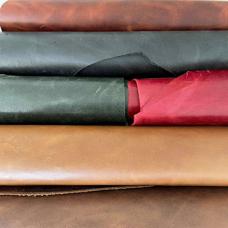 Black Waxed Vegetable Tanned Leather Crazy Horse Leather - Etsy