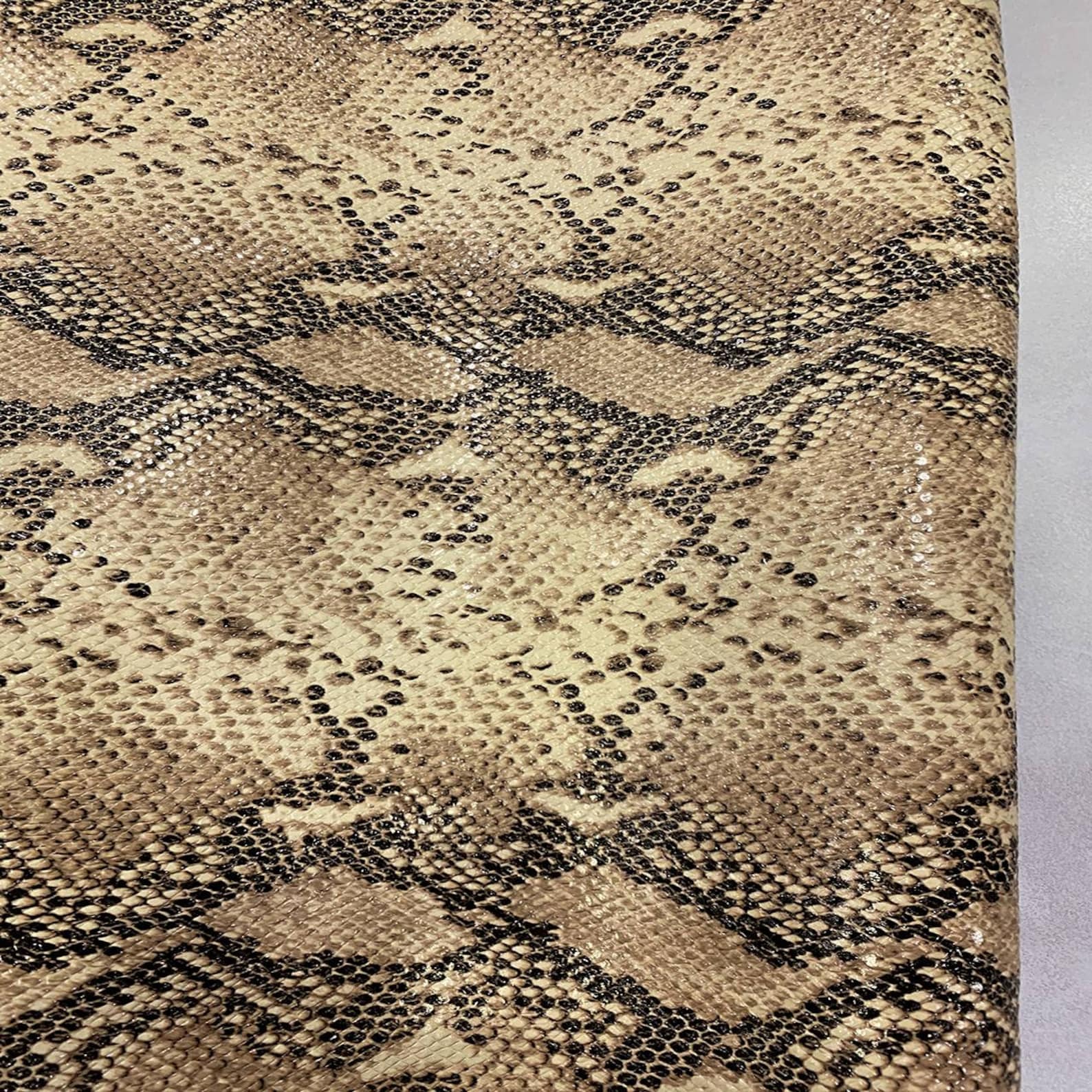 Beige Snake Print Leather Animal Prints Calf Leather Snake - Etsy