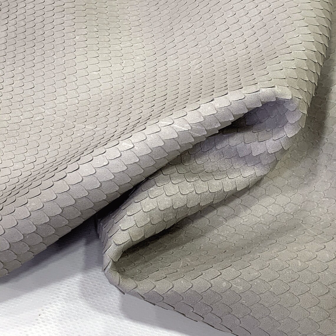 Light Grey Fishscale Cut Leather Laser Cut Leather Claf | Etsy
