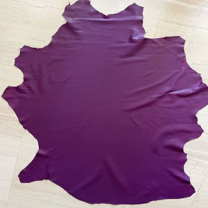 Violet Nappa Leather Hide, Smooth Leather Hide for Clothing, Violet ...