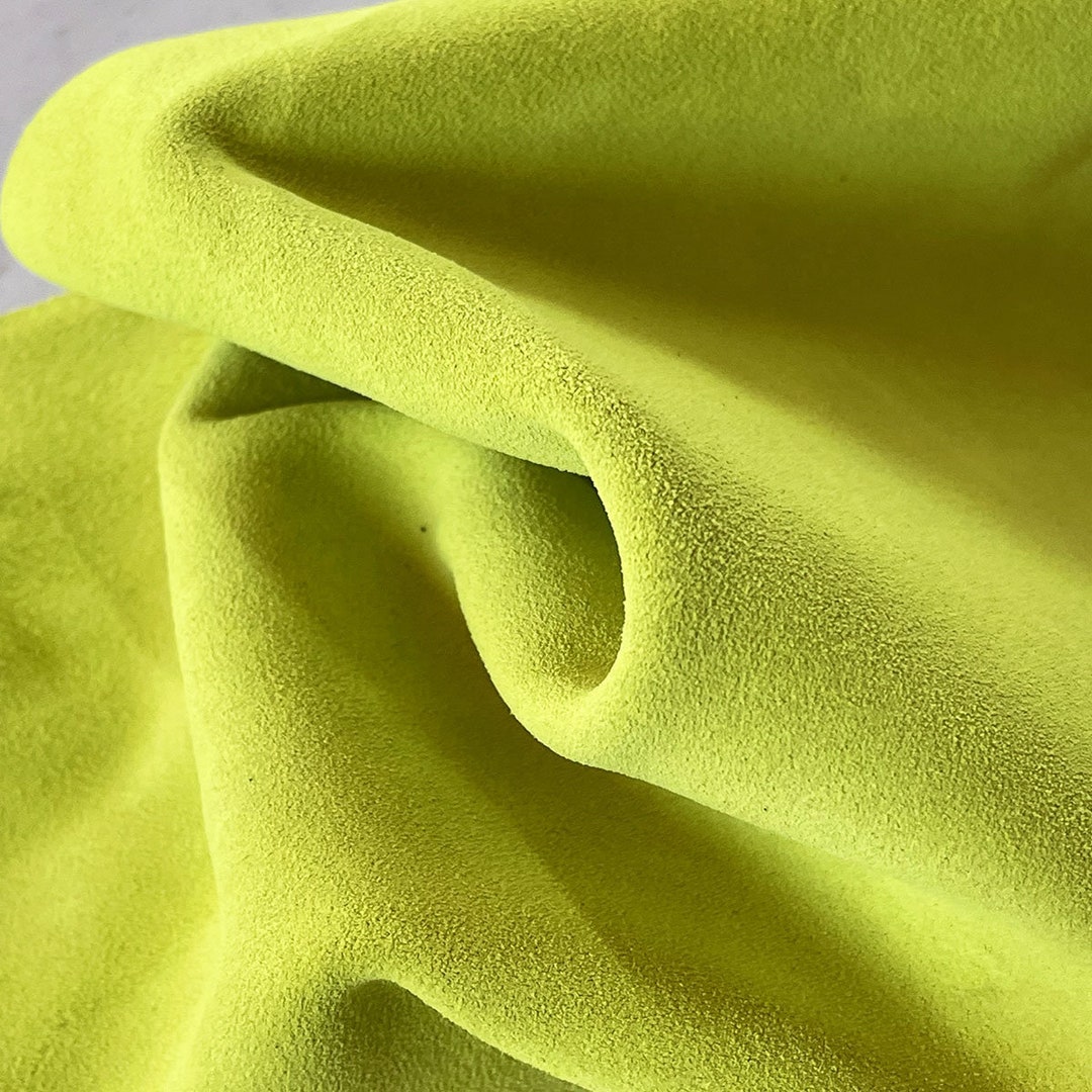 Fluo Yellow Split Suede Leather, Neon Leather Hide for DIY Projects ...