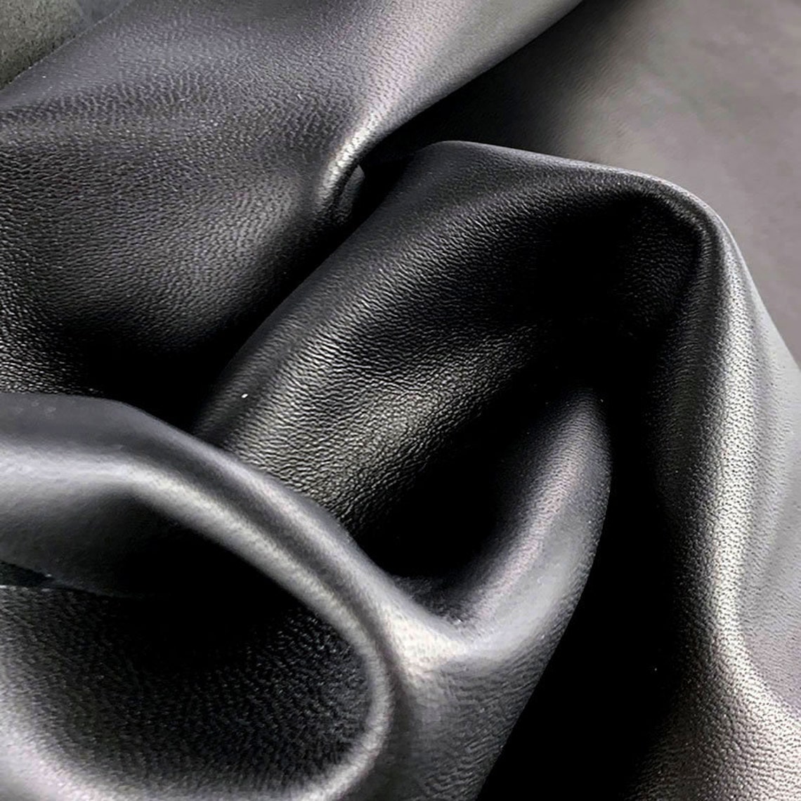 Black Smooth Lambskin Leather: Italian Nappa for DIY Sewing - Etsy