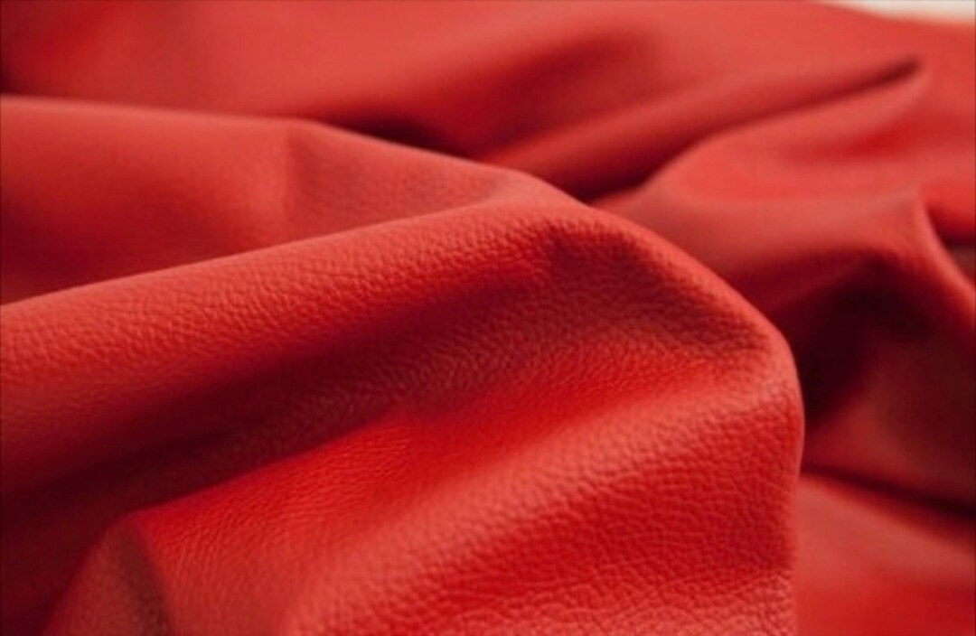 Real Red Embossed Italian Leather Hide: Pebble Grain Upholstery - Etsy