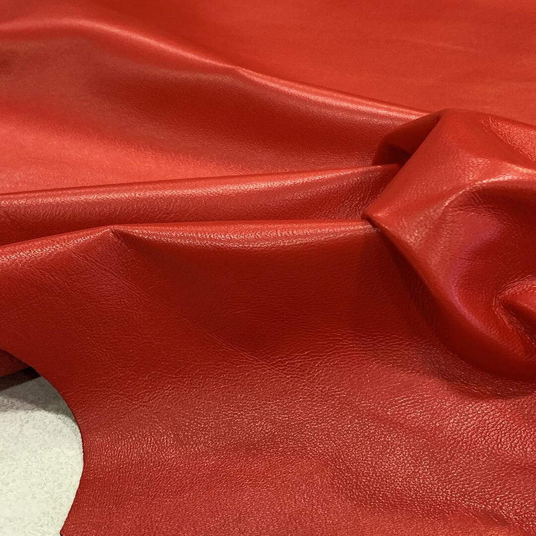 Red Nappa Leather, Soft Lambskin for Sale, Genuine Italian Leather ...