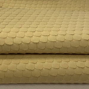 Yellow Fishscale Cut Leather Cut Leather Lamb Skin Laser | Etsy