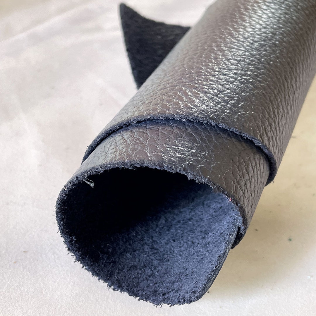 Navy Blue Pebble Cowhide: Italian Dollaro Leather Halfhide - Etsy