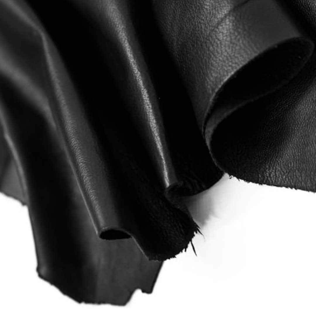 Jet Black Nappa Leather, Leather for Clothing, Soft Black Nappa Leather ...