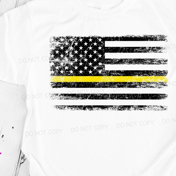 Thin Yellow Line Flag Svg - Etsy