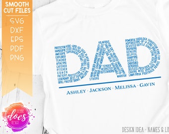 Dad Word Art Svg Dad Tools Word Art Svg Father's Day - Etsy