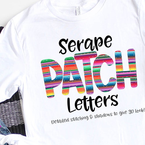 Serape Patch Letters Set of 40 Sublimation Print | Etsy