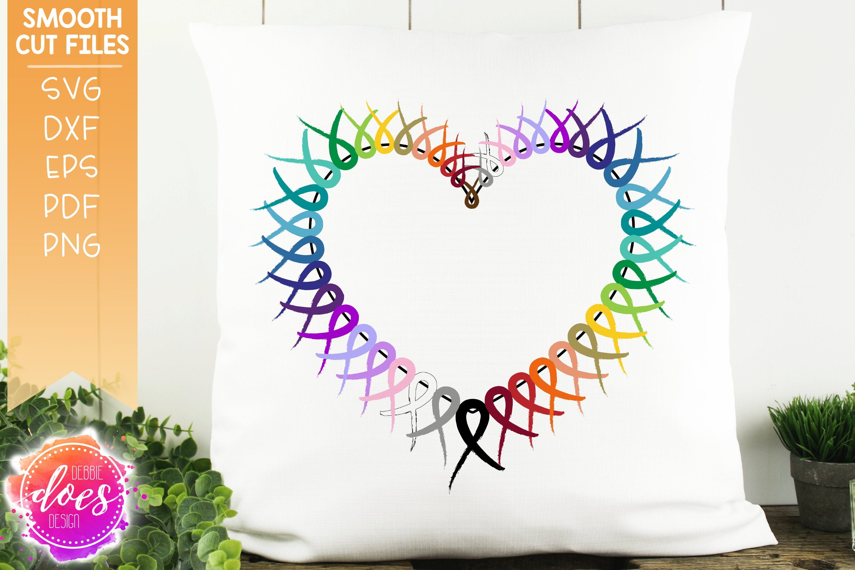 Awareness Ribbon Heart SVG File Digital Cut Files HTV | Etsy