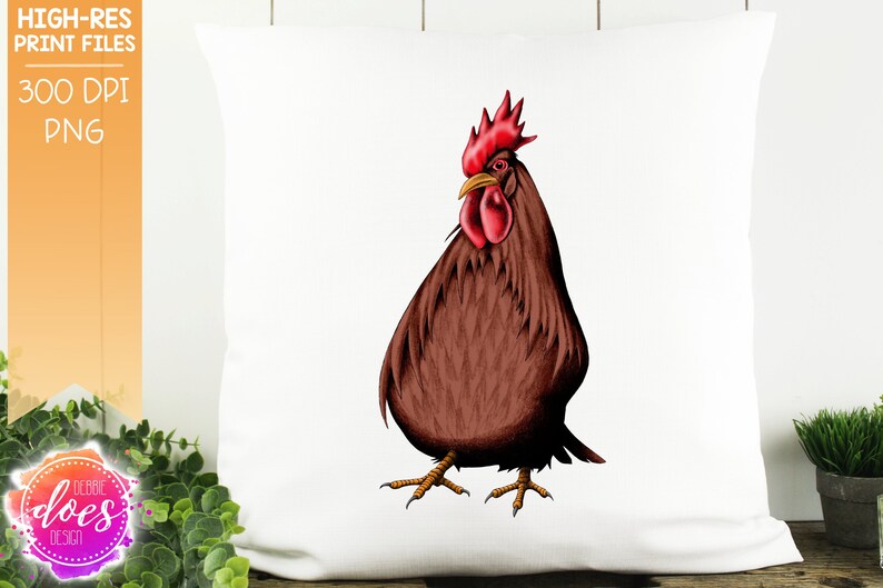 Hand Drawn Hen Rhode Island Red Hen A | Etsy