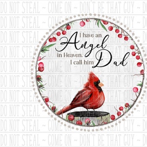 Angel in Heaven Cardinal - Dad - Sublimation/printable Design | Instant ...