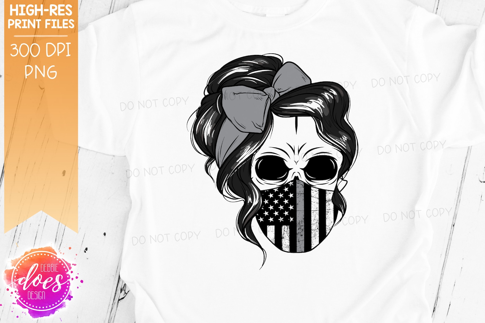 Skull With Hair and Mask Corrections Flag - Etsy