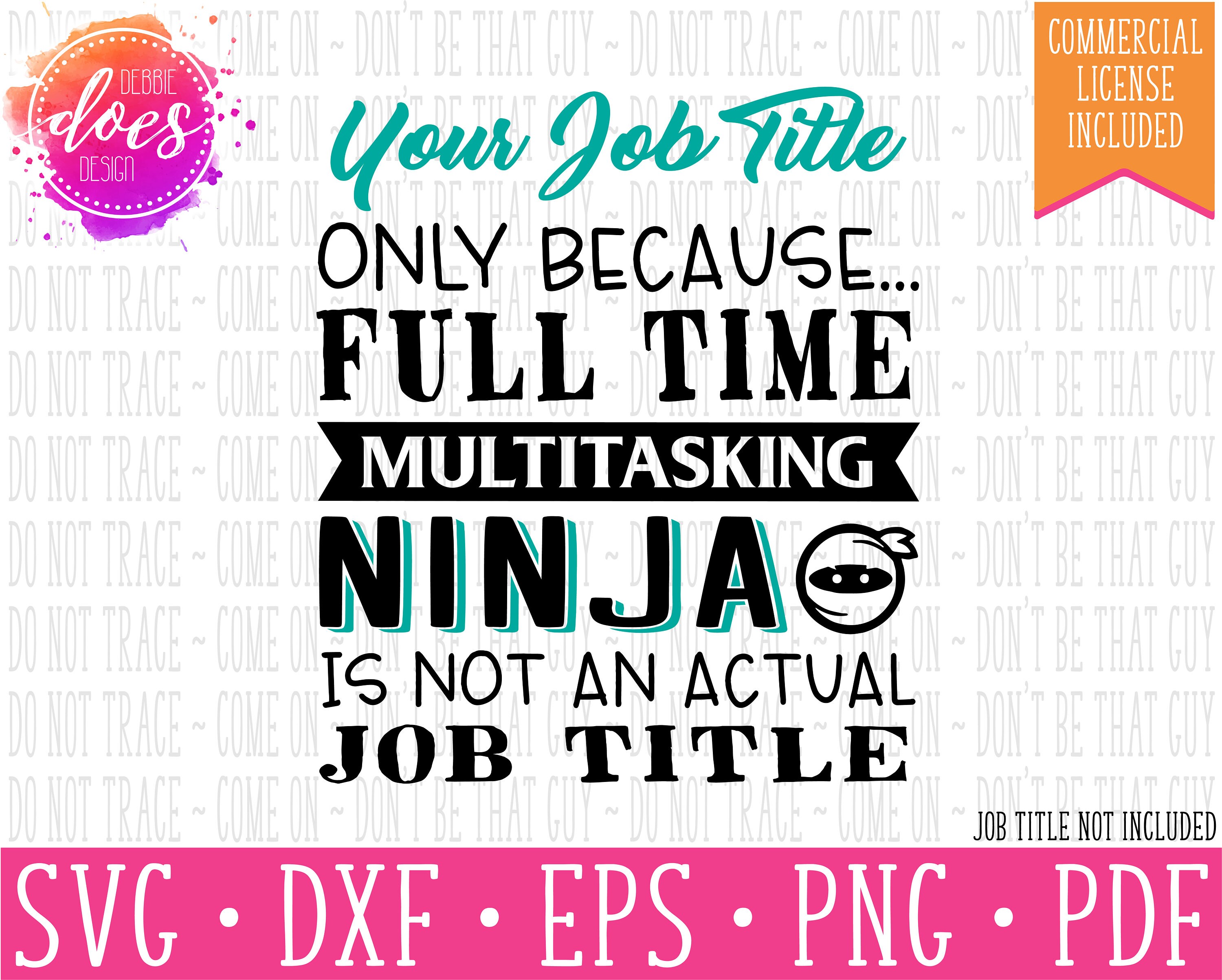 Job Title Multitasking Ninja SVG Digital Cut Files HTV | Etsy