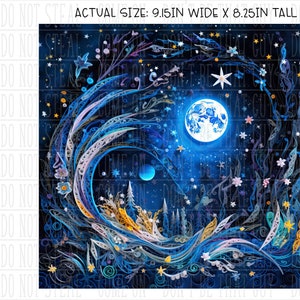 3D Paper Quilling Night Sky Scene 1 3D Tumbler Wrap Printable ...