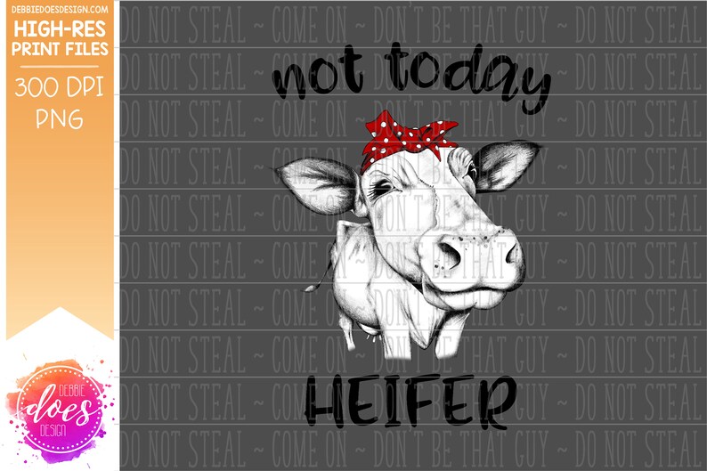 Not Today Heifer BW Hand Drawn Cow Print Instant Download - Etsy