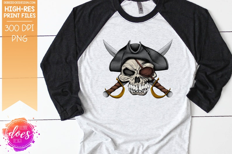 Hand Drawn Pirate Skull Sublimation/Printable Designs | Etsy