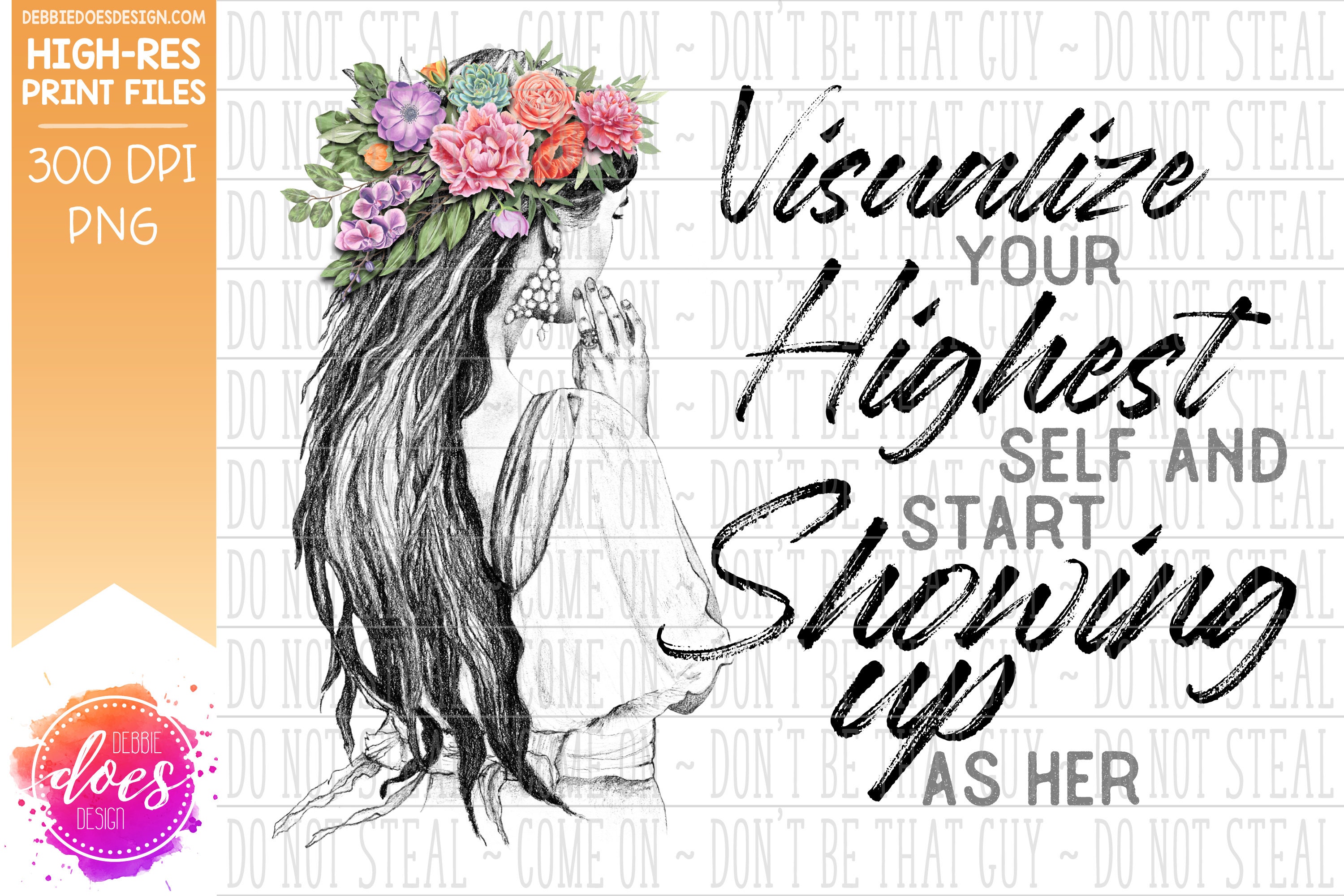 Visualize Your Highest Self Girl 3 Versions | Etsy