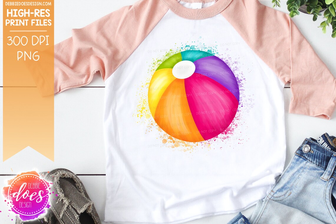 Hand Drawn Beach Ball 2 Versions Sublimation/printable - Etsy