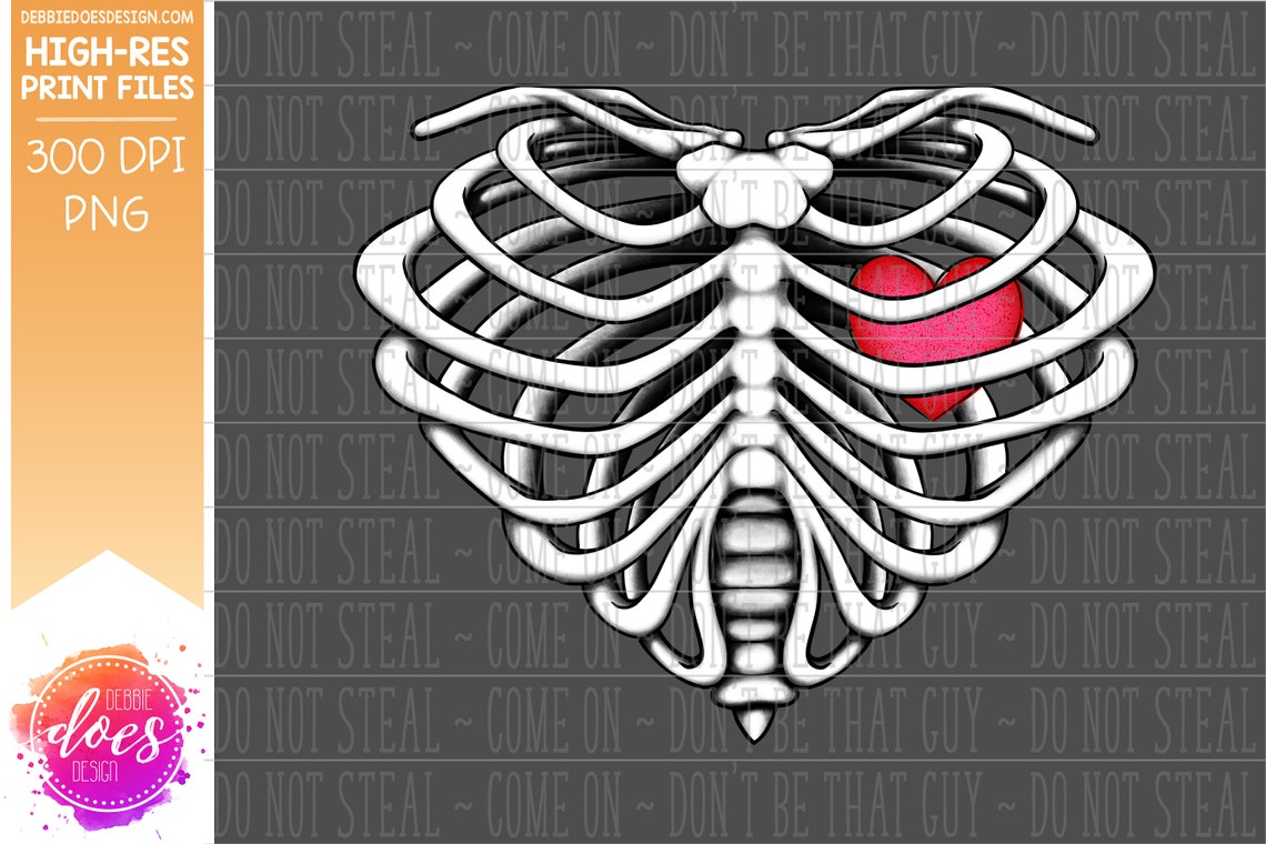 Heart Rib Cage Heart Sublimation/printable Design - Etsy
