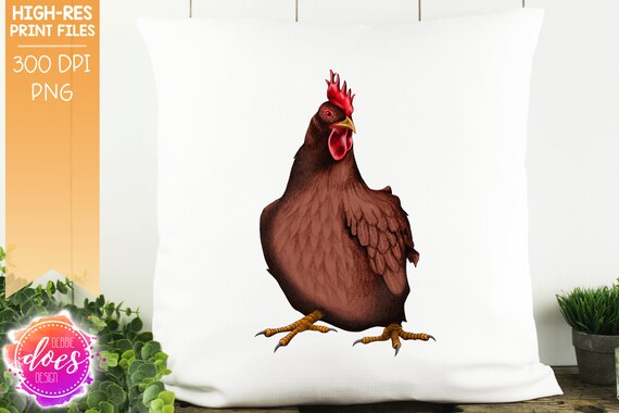 Hand Drawn Hen Rhode Island Red Hen B | Etsy