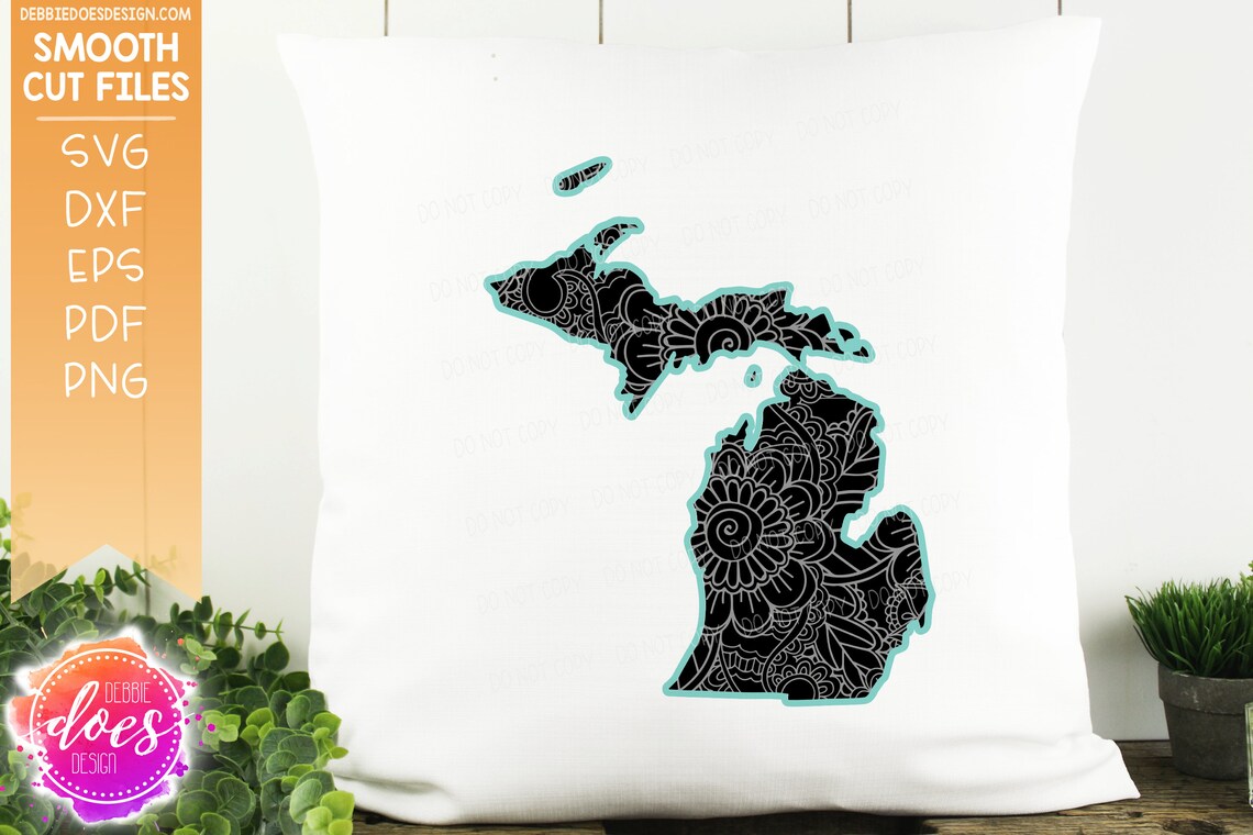Paisley Mandala State Michigan SVG Digital Cut Files - Etsy