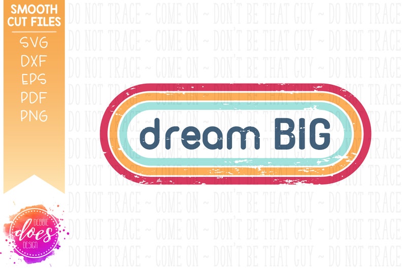 Dream Big Retro Oval SVG File Digital Cut Files HTV Svg | Etsy