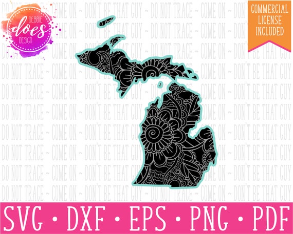 Paisley Mandala State Michigan SVG Digital Cut Files | Etsy