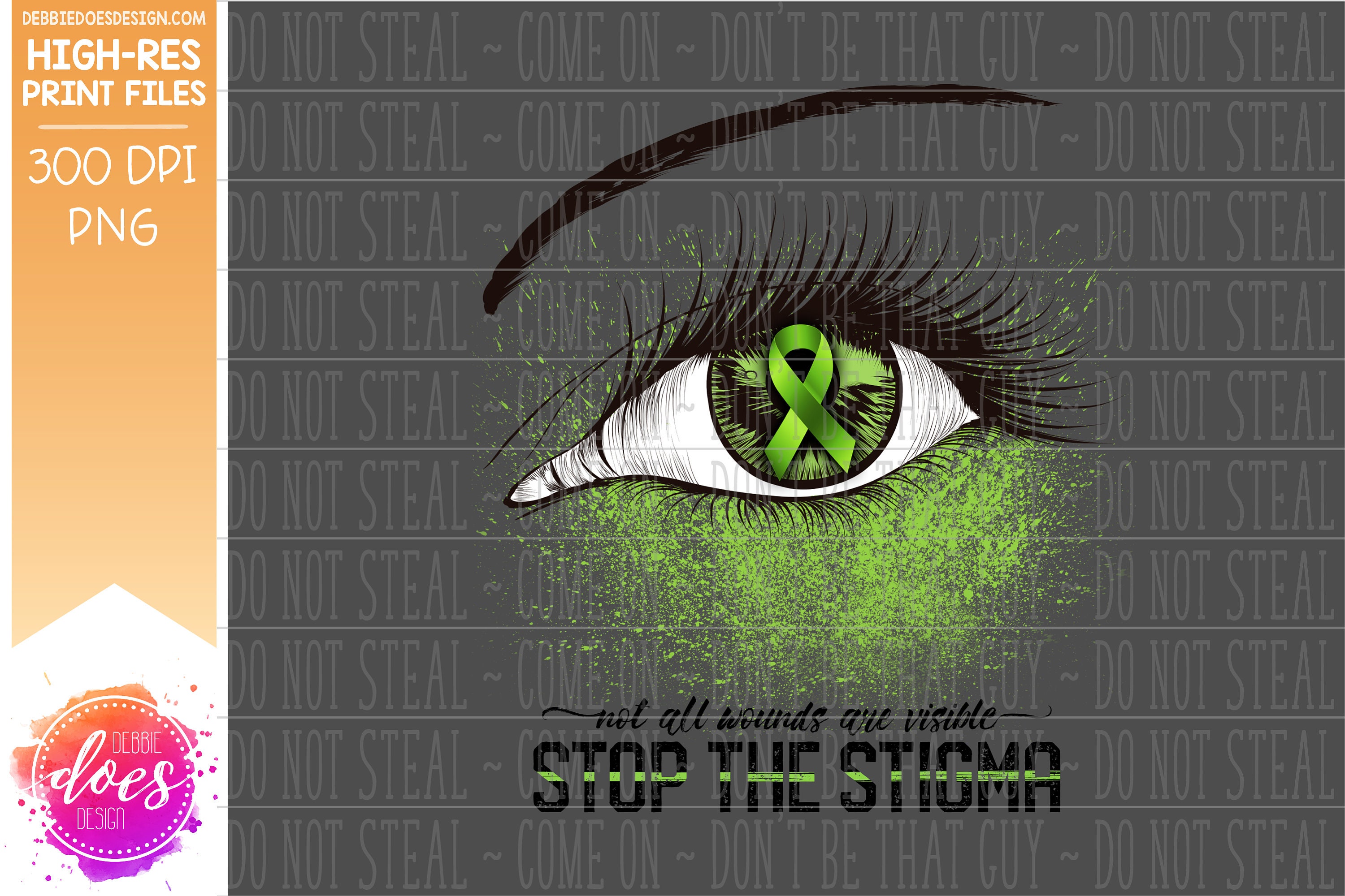 Stop the Stigma Mental Health Awareness Ribbon Eye Design - Etsy