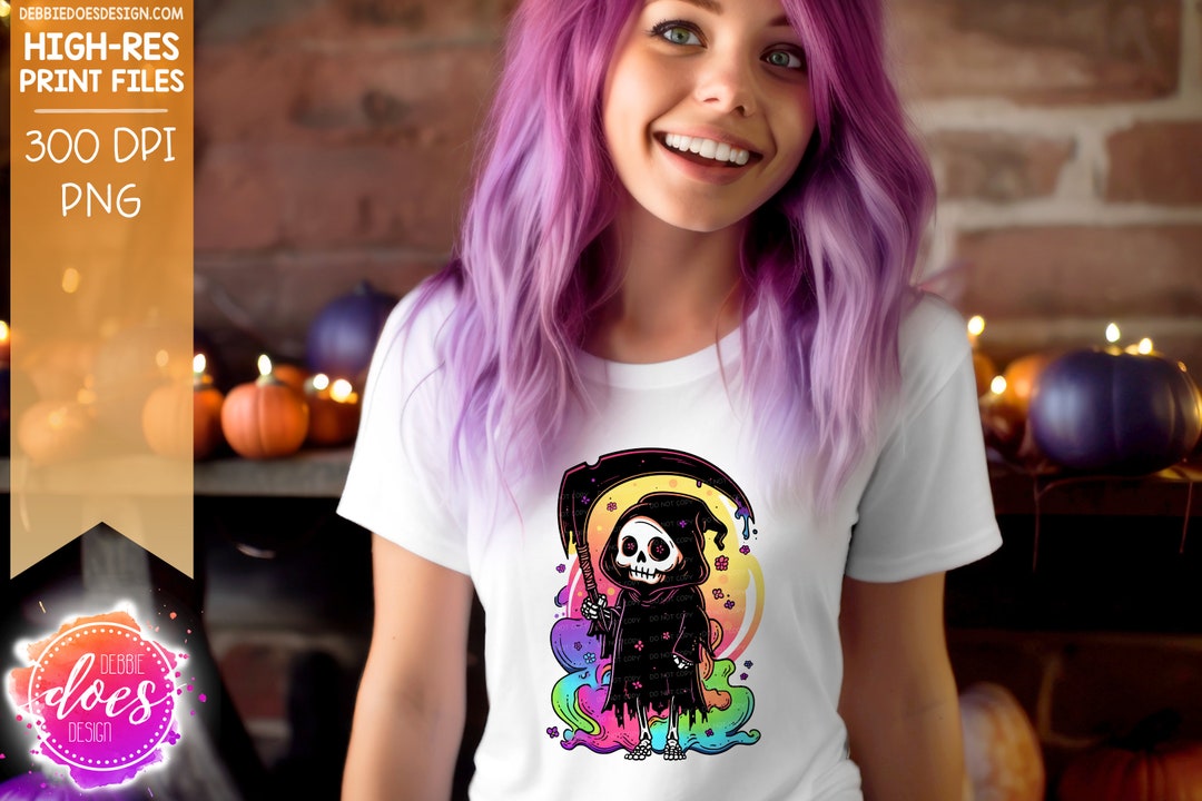 Hippie Rainbow Grim Reaper Printable/sublimation Design Instant ...