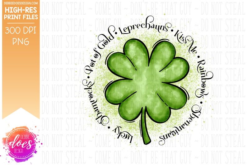 Shamrock Word Art Sublimation/printable Design Instant | Etsy