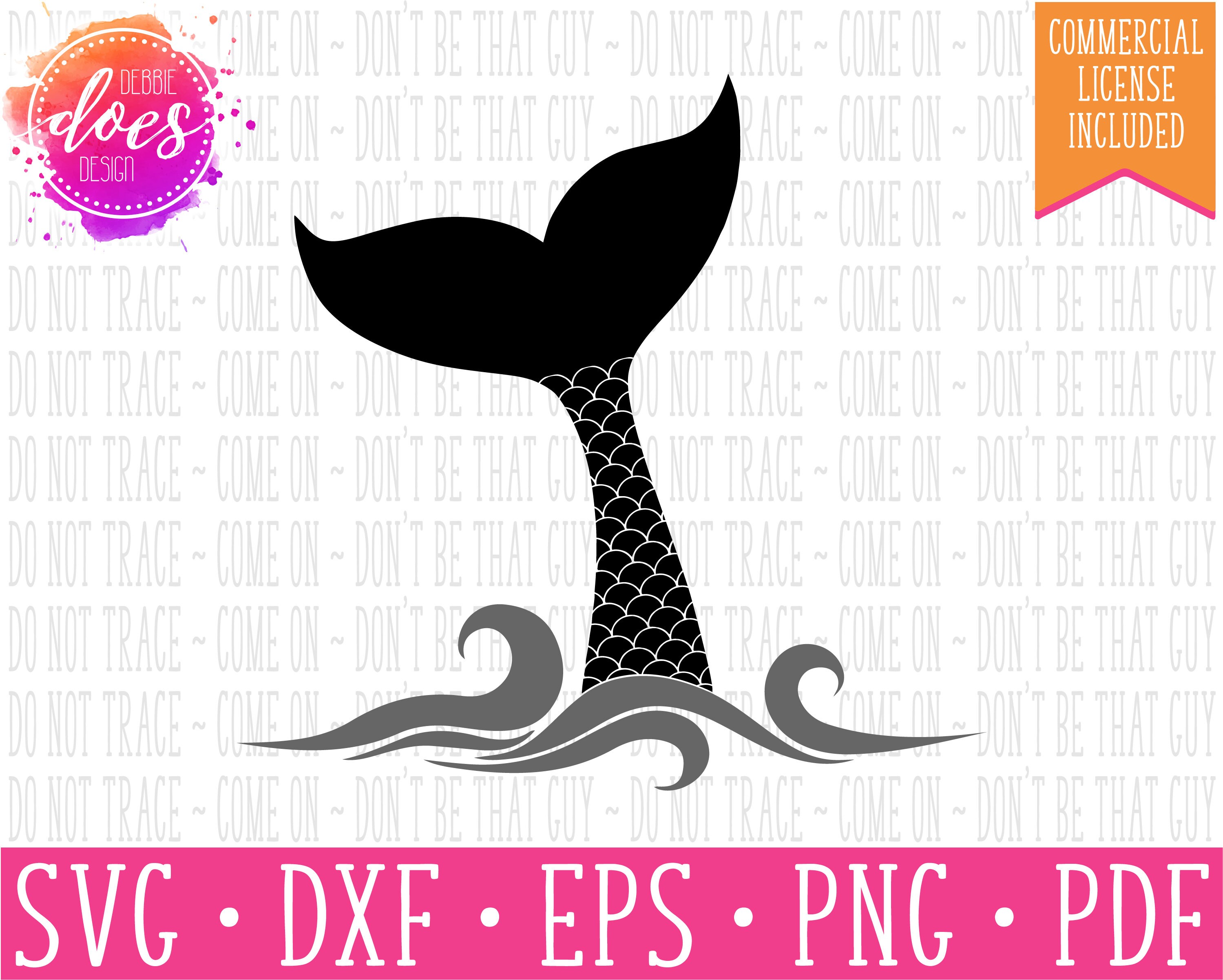 Mermaid Tail And Waves Svg Digital Cut Files Htv Svg Etsy
