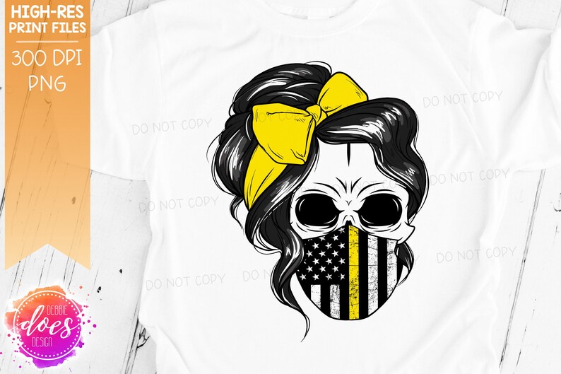 Skull With Hair and Mask Dispatch Sublimation/printable | Etsy
